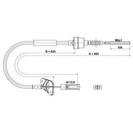 ATE Seilzug, Kupplungsbet&auml;tigung 24.3728-0532.2 f&uuml;r FIAT FORD 55183097 1558930 9S51-7K553-AA