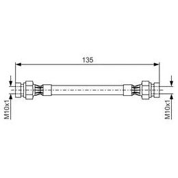 Bosch Bremsschlauch 1 987 476 400 hinten rechts links f&uuml;r VW SEAT 1H0611775