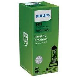 Philips H11 LongLife EcoVision 55W (1 Stk.) 12362LLECOC1 Gl&uuml;hlampe, Fernscheinwerfer,Gl&uuml;hlampe, Hauptscheinwerfer,Gl&uuml;hlampe, Nebelscheinwerfer,Gl&uuml;hlam