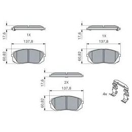 Bosch Bremsbelagsatz, Scheibenbremse 0 986 494 559 vorne rechts links f&uuml;r HYUNDAI KIA 58101J9A70 58101D4A10 58101CMA10