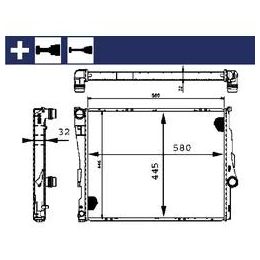 Mahle K&uuml;hler, Motork&uuml;hlung CR 455 000S mit Zubeh&ouml;r f&uuml;r BMW (BRILLIANCE) 1611557 1611573 9071518