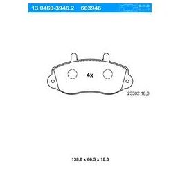 ATE Bremsbelagsatz, Scheibenbremse 13.0460-3946.2 vorne rechts links f&uuml;r RENAULT VAUXHALL OPEL 7701205294 4502797 9162600