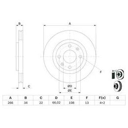 Bosch Bremsscheibe 0 986 478 618 vorne rechts links bel&uuml;ftet 266mm f&uuml;r PEUGEOT CITRO&Euml;N VAUXHALL MG OPEL 4541000 1614231980 1610740780