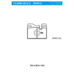 ATE Bremsbelagsatz, Scheibenbremse 13.0460-3612.2 vorne rechts links f&uuml;r PORSCHE VAG 477698151B 477698151A 94435295102