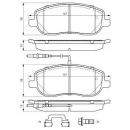 Bosch Bremsbelagsatz, Scheibenbremse 0 986 494 615 vorne hinten rechts links mit Zubeh&ouml;r f&uuml;r ALFA ROMEO PEUGEOT FIAT CITRO&Euml;N LANCIA 1617258380 9949552