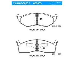 ATE Bremsbelagsatz, Scheibenbremse 13.0460-8003.2 vorne rechts links f&uuml;r CHRYSLER 04773264 K05011743AB K05011743AA