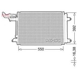 DENSO Kondensator, Klimaanlage DCN32032 550x392x16 f&uuml;r VW VAG 1K0820411AC 1K0820411Q 1K0820411P