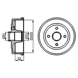Bosch Bremstrommel 0 986 477 135 hinten rechts links f&uuml;r VAUXHALL OPEL CHEVROLET 418001 9196290 9004417