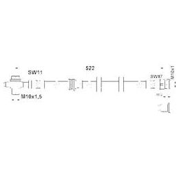 ATE Bremsschlauch 83.6247-0522.3 vorne rechts links f&uuml;r SKODA SEAT VAG 6Q0611701F 6Q0611701E 6Q0611701C