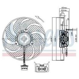 NISSENS L&uuml;fter, Motork&uuml;hlung 85541 rechts &Oslash;293mm 293mm f&uuml;r SKODA VW SEAT 6Q0959455J 6QD959455B