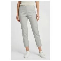 Stoffhose KjBRAND "Susie XS Ankle Bengaline", Damen, Gr. 48, N-Gr, silber (silberfarben, grau), Web, Obermaterial: 80% Viskose, 17% Polyamid, 3% Elasthan, skinny fit kn&ouml;chellang, Hosen Stoffhose, Sommerhose mit Schlupfbund