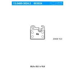 ATE Bremsbelagsatz, Scheibenbremse 13.0460-3024.2 hinten rechts links f&uuml;r BMW 34211117981 34211159265 34211150556