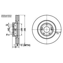 ATE Bremsscheibe 24.0130-0231.1 vorne rechts links bel&uuml;ftet 345mm f&uuml;r HYUNDAI 51712-2M900