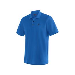 Poloshirt Maier Sports "Ulrich", Herren, Gr. M, blau (royalblau), 100% Polyester, Rundhals, Shirts, Herren Polo kurzarm, leichtes Shirt, Funktionsshirt mit Kragen Reg Fit