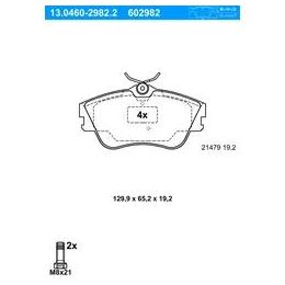 ATE Bremsbelagsatz, Scheibenbremse 13.0460-2982.2 vorne rechts links f&uuml;r VAG 701698151E 701698151D 701698151J