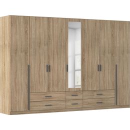 Kleiderschrank Rauch "Schrank Garderobe Ankleide GAMMA Breiten 91/136/181/226/271/315/360 cm", eiche sonoma, griffstangen graumetallic, B:315cm H:210cm T:54cm, Holzwerkstoff, Schr&auml;nke, Kleiderschrank, verschiedene Griff-Varianten, mit Spiegel TOPSELLER MADE IN GERMANY, Topseller