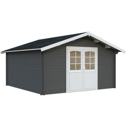 Gartenhaus Palmako "Lotta", dunkelgrau, wei&szlig;, ohne Fu&szlig;boden, ohne Dacheindeckung, Massivholz, Gartenh&auml;user, Gartenhaus, verschiedene Farben