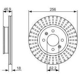 Bosch Bremsscheibe 0 986 479 577 vorne rechts links bel&uuml;ftet 256mm f&uuml;r HYUNDAI 517121J500