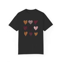 Gorhey Shirt 'Women's Summer Short-Sleeve Shirt with Doodle hearts Print Tees' Damen Gr&ouml;&szlig;e M schwarz