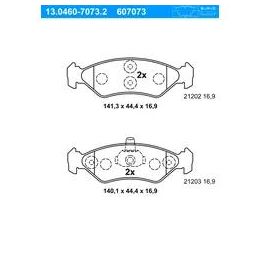 ATE Bremsbelagsatz, Scheibenbremse 13.0460-7073.2 vorne rechts links f&uuml;r MAZDA FORD 6188427 1030601 1E03-33-23Z