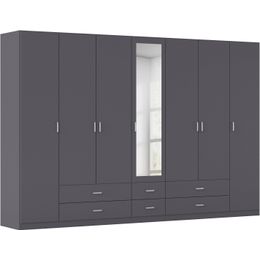 Kleiderschrank Rauch "Schrank Garderobe Ankleide GAMMA Breiten 91/136/181/226/271/315/360 cm", graumetallic, griffe alu, B:315cm H:210cm T:54cm, Holzwerkstoff, Schr&auml;nke, Kleiderschrank, verschiedene Griff-Varianten, mit Spiegel TOPSELLER MADE IN GERMANY, Topseller