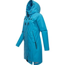 Ragwear Damen Jerseymantel "Rejany", blau, Gr. S, Obermaterial: 100% Polyester. Futter: 100% Polyester, M&auml;ntel, Wasserdichter Damen Parka f&uuml;r die