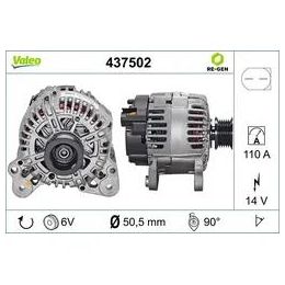 Valeo Generator REMANUFACTURED PREMIUM 437502 14V 110A f&uuml;r SKODA VW SEAT (SVW) AUDI 36903024J 036903018B 36903024JX
