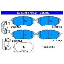 ATE Bremsbelagsatz, Scheibenbremse 13.0460-5797.2 vorne rechts links mit Zubeh&ouml;r f&uuml;r SUBARU 26296AJ010 26296XA010 26296AG050