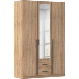 Kleiderschrank Rauch "Schrank Garderobe Ankleide GAMMA Breiten 91/136/181/226/271/315/360 cm", eiche sonoma, griffstangen graumetallic, B:136cm H:210cm T:54cm, Holzwerkstoff, Schr&auml;nke, Kleiderschrank, verschiedene Griff-Varianten, mit Spiegel TOPSELLER MADE IN GERMANY, Topseller
