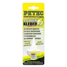 Petec Power-Kleber SB (3 g) 93403 Kunststoff-Klebstoff,Klebstoff, Kunststoffreparatur,Gummiklebstoff,Sekundenkleber,Universalklebstoff Transparent