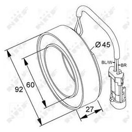 NRF Spule, Magnetkupplung-Kompressor 38420 12V f&uuml;r GENERAL MOTORS FIAT VAUXHALL OPEL BMW HONDA 93176861 24427685 KU4