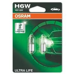 Osram H6W Ultra Life 6W (2 Stk.) 64132ULT-02B Gl&uuml;hlampe, R&uuml;ckfahrleuchte,Gl&uuml;hlampe, Kennzeichenleuchte,Gl&uuml;hlampe, Park-/Positionsleuchte,Gl&uuml;hlampe, Bl