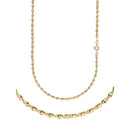 Firetti Damen Collierkettchen "Schmuck Geschenk Gold 333 oder 585 Halskette Singapurkette diamantiert", 55, Gelbgold 333, B: 1,6mm, gold, Gelbgold