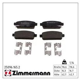 Zimmermann Bremsbelagsatz, Scheibenbremse 25096.165.2 hinten rechts links Foto entspricht Lieferumfang f&uuml;r GENERAL MOTORS BUICK (SGM) CHEVROLET OPEL 1