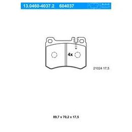 ATE Bremsbelagsatz, Scheibenbremse 13.0460-4037.2 vorne rechts links f&uuml;r MERCEDES-BENZ 0014200820 A0014200820 0014200320