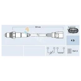 FAE Lambdasonde 77438 4-polig f&uuml;r SKODA VW SEAT AUDI LAMBORGHINI VW/SEAT 03C906262Q 036906262AA 03C906262AC