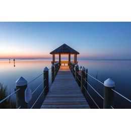 Fototapete papermoon "Steg im Wasser", bunt, B:4,5m L:2,8m, Vlies, Tapeten