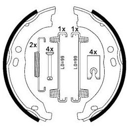 ATE Bremsbackensatz, Feststellbremse 03.0137-4004.2 hinten rechts links mit Zubeh&ouml;r f&uuml;r PEUGEOT FIAT CITRO&Euml;N 4241N5 77364023