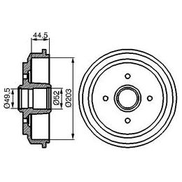 Bosch Bremstrommel 0 986 477 149 hinten rechts links f&uuml;r MAZDA FORD 1213352 1151001 1507055