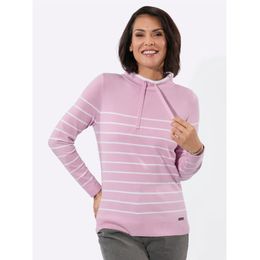 WITT WEIDEN Stehkragen-Pullover in ros&eacute;-ecru-geringelt | Gr.: 36