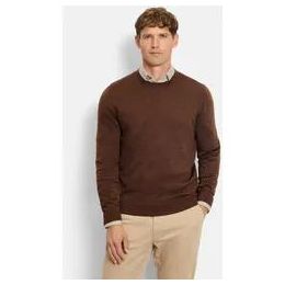 Strickpullover OLYMP "OLYMP Casual Strick", Herren, Gr. XL, braun, 100% Schurwolle, Pullover Strickpullover