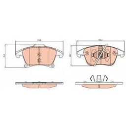 TRW Bremsbelagsatz, Scheibenbremse GDB2075 vorne rechts links f&uuml;r FORD 5182149 DG9C-2001-AB