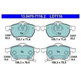 ATE Bremsbelagsatz, Scheibenbremse Ceramic 13.0470-7116.2 vorne rechts links f&uuml;r VAUXHALL OPEL 1605035 9195145 90544001