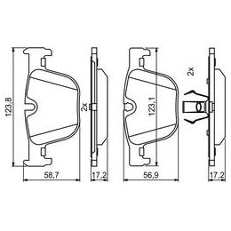 Bosch Bremsbelagsatz, Scheibenbremse 0 986 494 786 hinten rechts links f&uuml;r BMW 34216850570 34218855007 34206799813