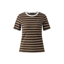 Oui T-Shirt in dk brown offwhite | Gr.: 40
