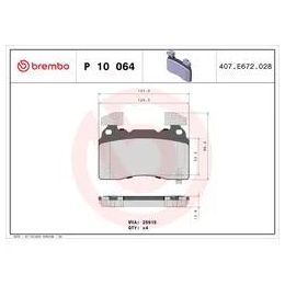 Brembo Bremsbelagsatz, Scheibenbremse P 10 064 vorne rechts links mit Ausgleichsgewichten f&uuml;r GENERAL MOTORS TESLA VAUXHALL XPENG OPEL CHEVROLET 23441
