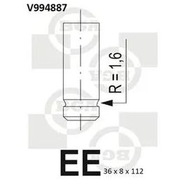 BGA Auslassventil V994887 f&uuml;r PEUGEOT FIAT CITRO&Euml;N IVECO 99432837 5001836573 0949.A0