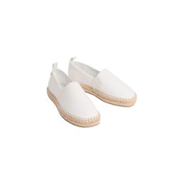 Calvin Klein Damen Espadrille "OBLIQUE ESPADRILLE CANVAS", Gr. 41sanftes wei&szlig;, Textil, unifarben, Schuhe, Slipper, Flats, Mokassin, Schlupfschuh mit