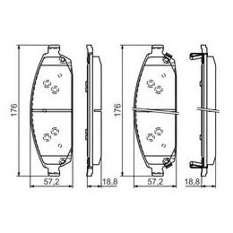 Bosch Bremsbelagsatz, Scheibenbremse 0 986 494 370 vorne rechts links f&uuml;r JEEP CHRYSLER 5080868AC 5080868AB 5080868AA