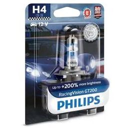 Philips H4 RacingVision GT200 (1 Stk.) 12342RGTB1 Gl&uuml;hlampe, Fernscheinwerfer,Gl&uuml;hlampe, Hauptscheinwerfer,Gl&uuml;hlampe, Nebelscheinwerfer,Gl&uuml;hlampe 12V
